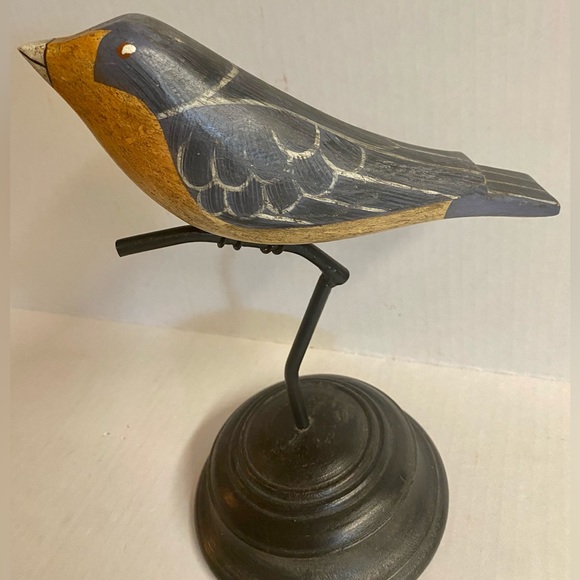 Art | Vintage Hand Carvedhand Painted Folk Artprimitive Rustic Robin ...